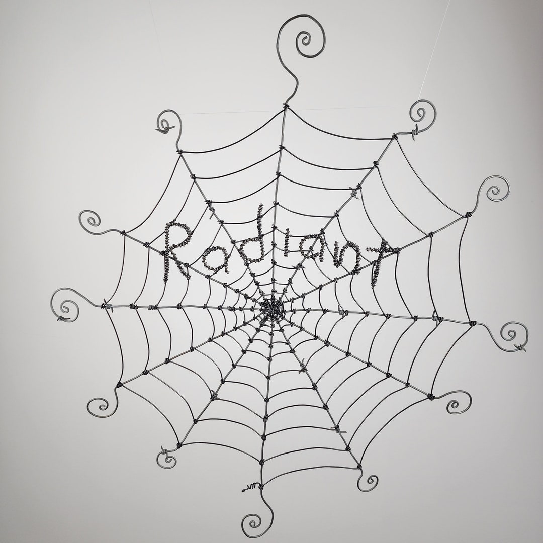 Radiant Barbed Wire Spider Web Sculpture Made to Order - Etsy