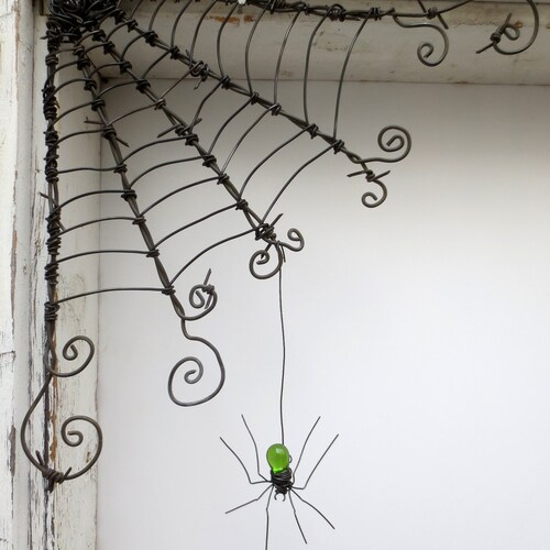 Twisted 12 Barbed Wire Corner Spider Web for Halloween - Etsy