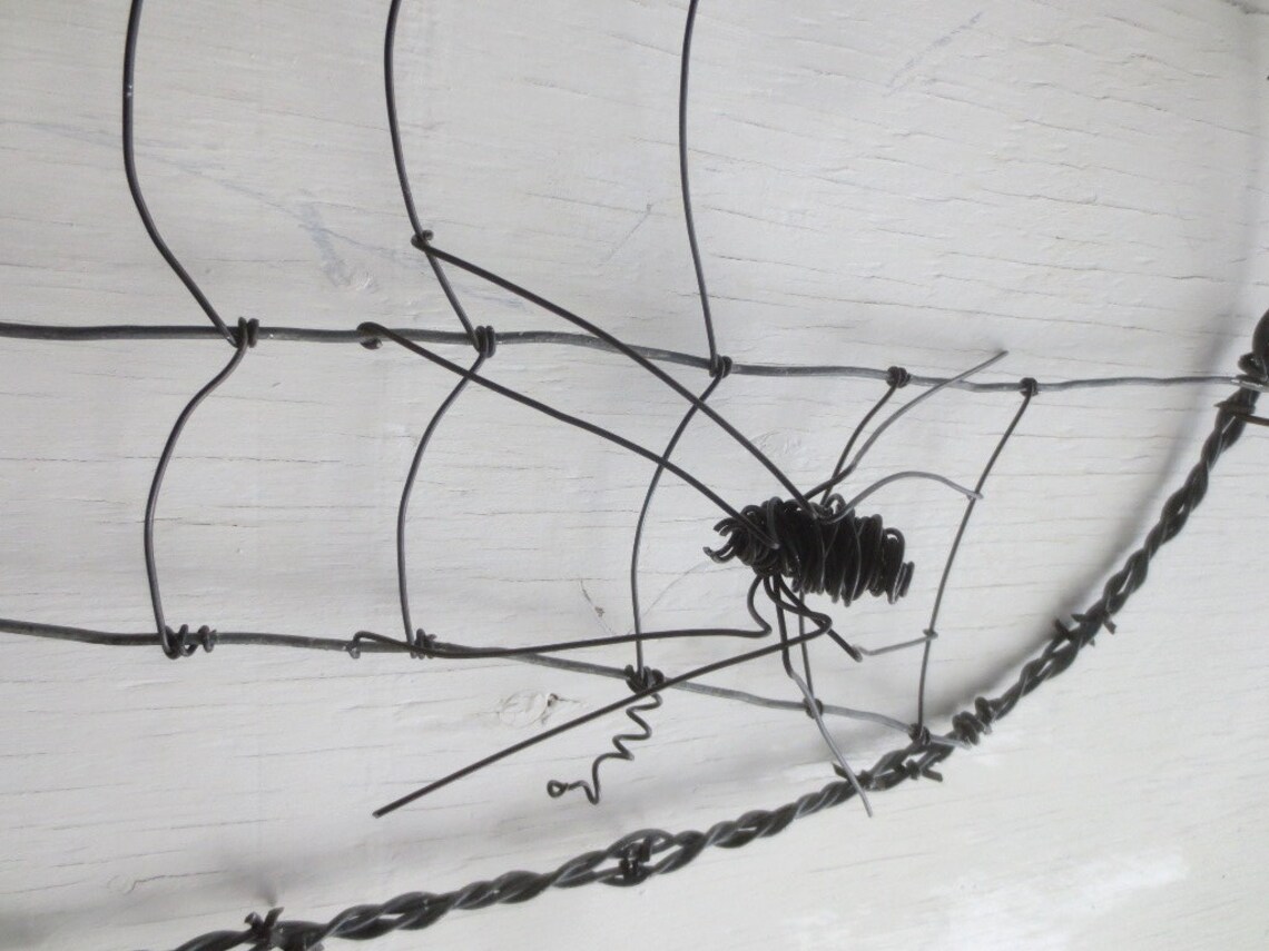 48 Tall Spider In A Tattered Web Barbed Wire Garden | Etsy