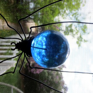Beautiful Blue Sun Catcher Window Spider Hanging Art Made to | Etsy
