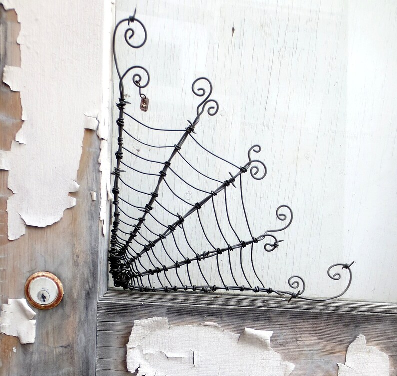 Twisted 12 Barbed Wire Corner Spider Web for Halloween | Etsy UK