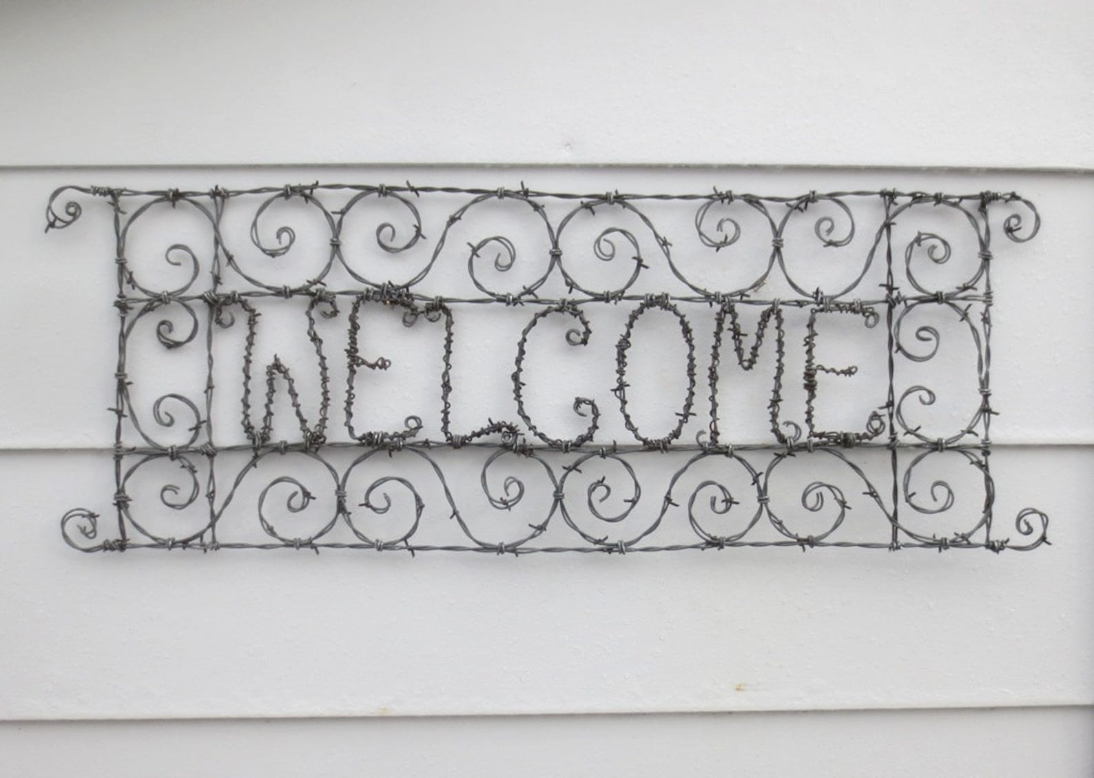 Spirillian Filigree Barbed Wire Welcome Sign Made to Order - Etsy