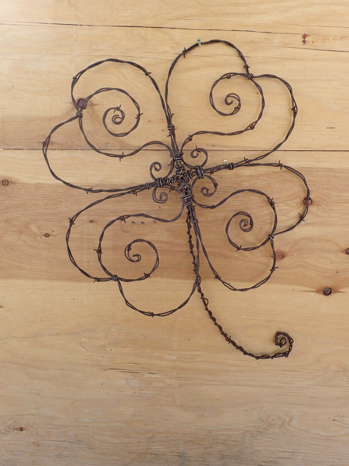 Lucky Spirillian Clover Barbed Wire Hanging. | Etsy