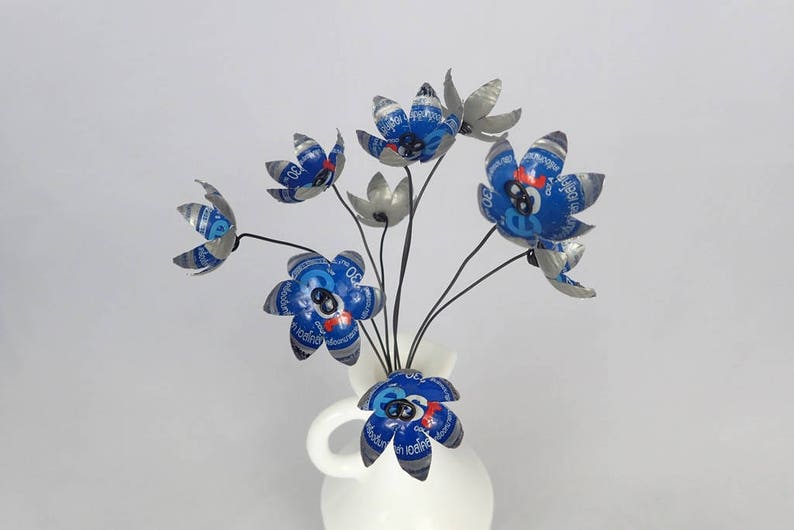 Blue EST Cola Stars Bouquet of Tin Forever Blooming Flowers - Etsy
