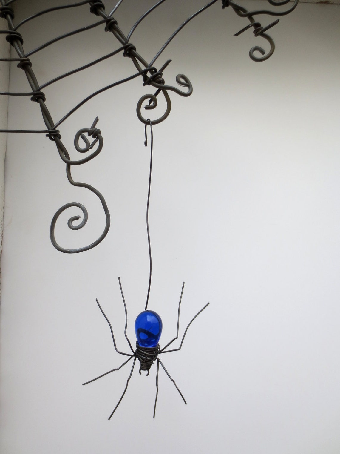 Czechoslovakian Blue Spider Dangles From 12 Barbed Wire - Etsy