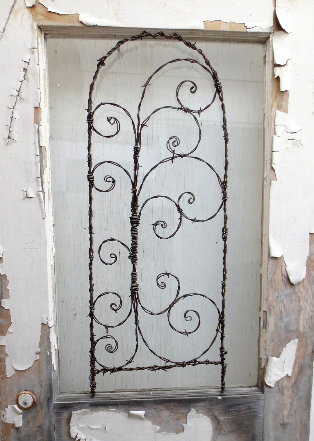Twisted and Thorny Spirals Barbed Wire Trellis Made to Order - Etsy