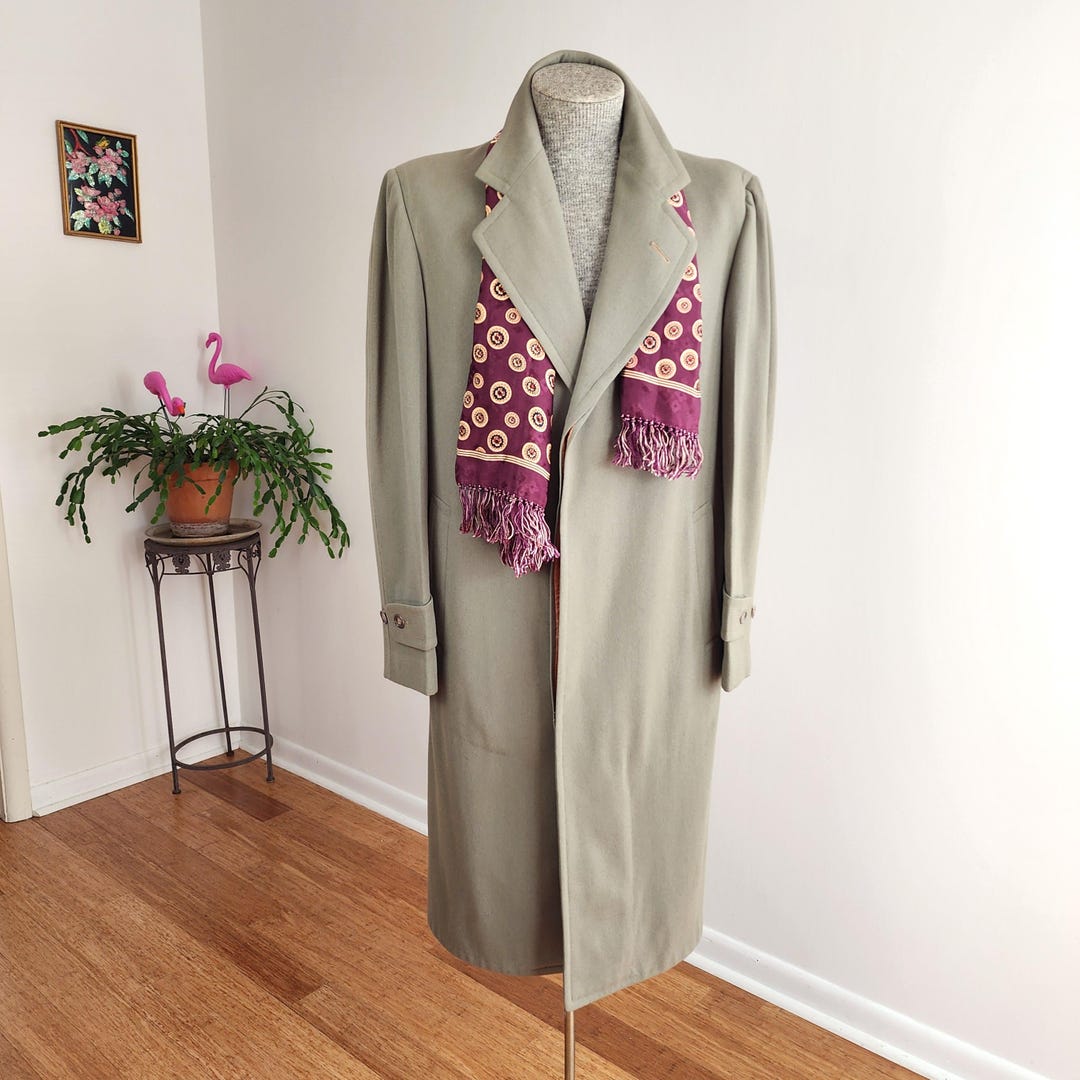 Vintage 50s "topper" Grey Gabardine Wool Overcoat - Union Label Topcoat ...