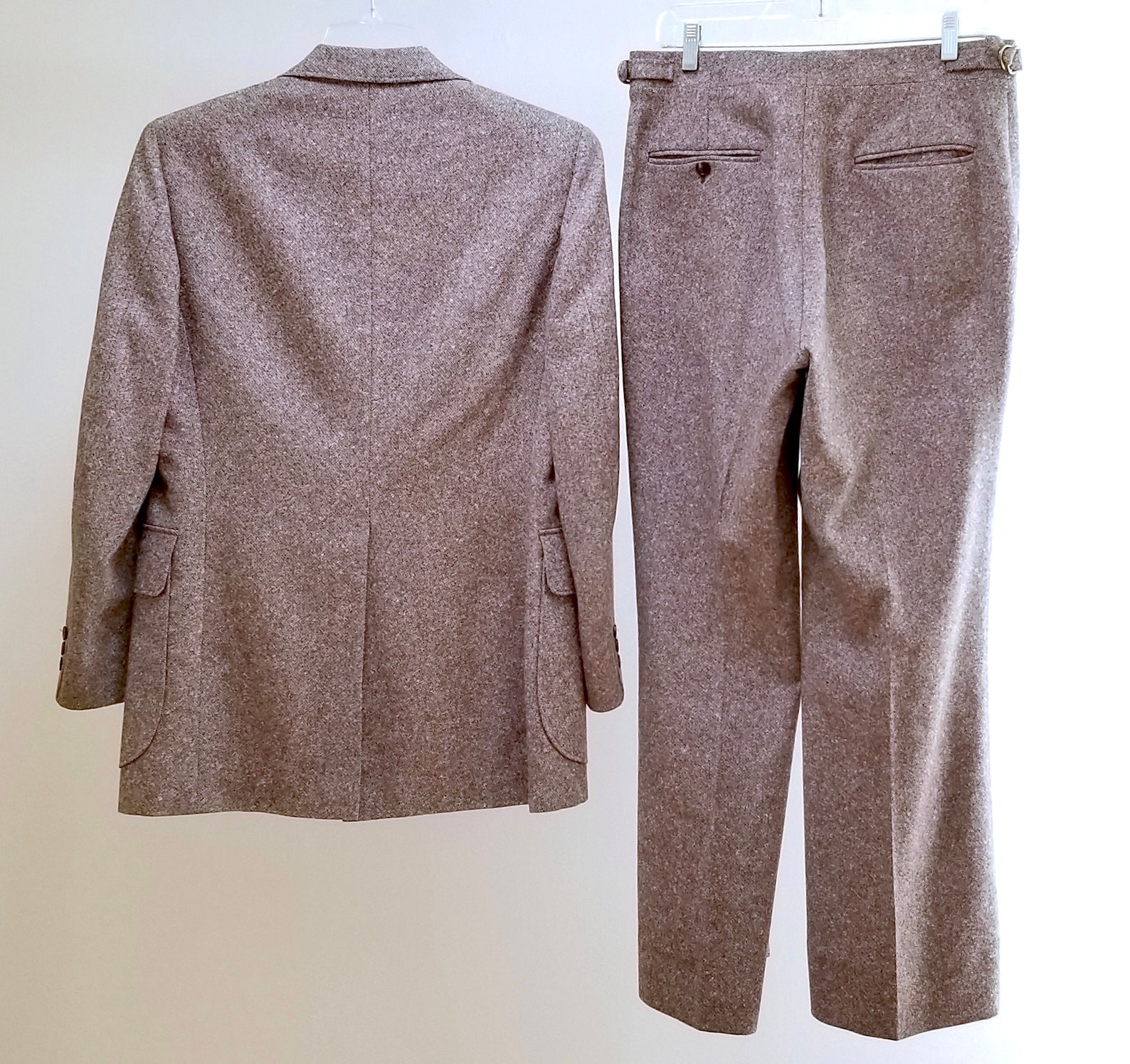 Vintage '80's 2pc DAKS Flecked Tweed Suit Slim Brown - Etsy