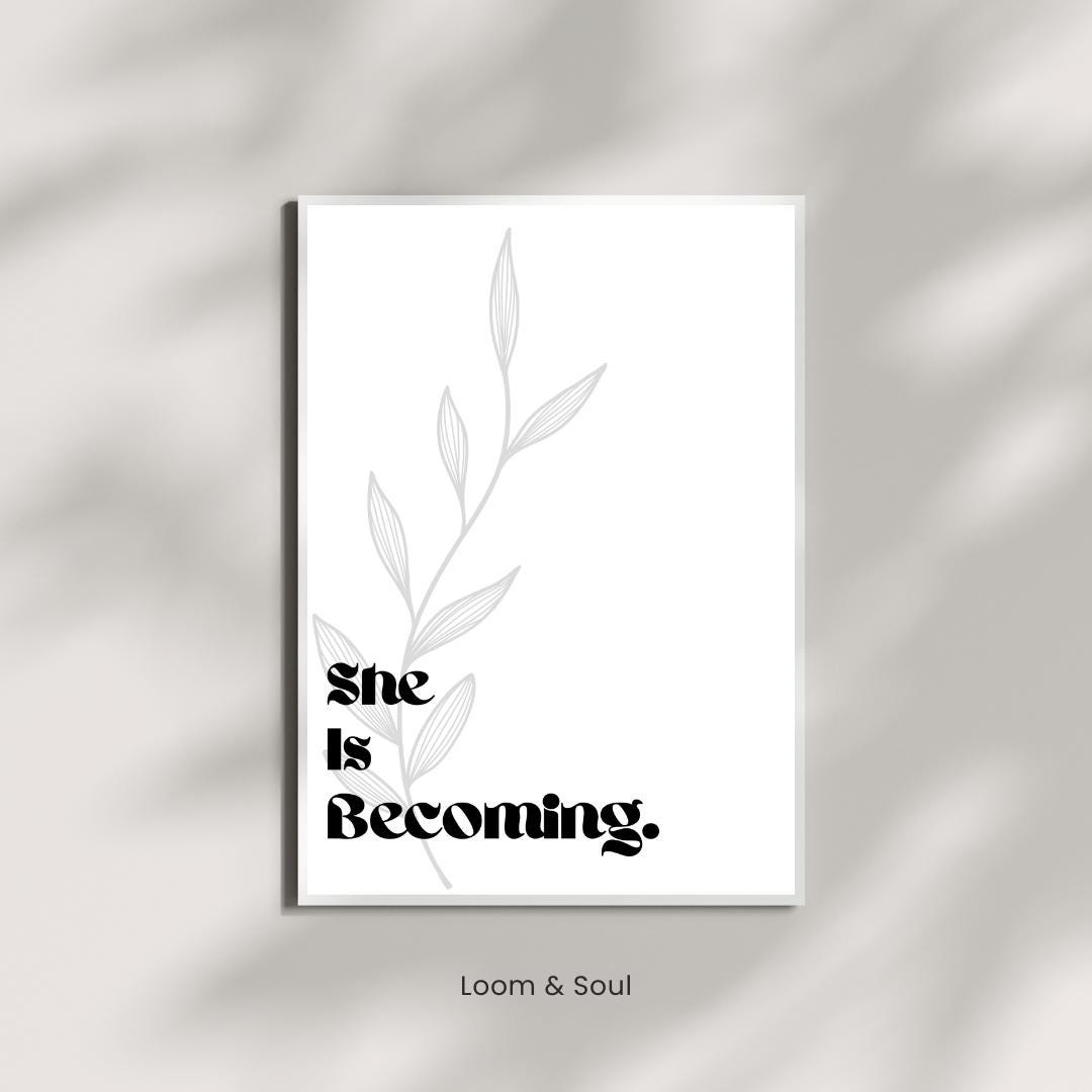 She is Becoming Poster | Rolled Poster, Botanical Minimalist Wall Art ...
