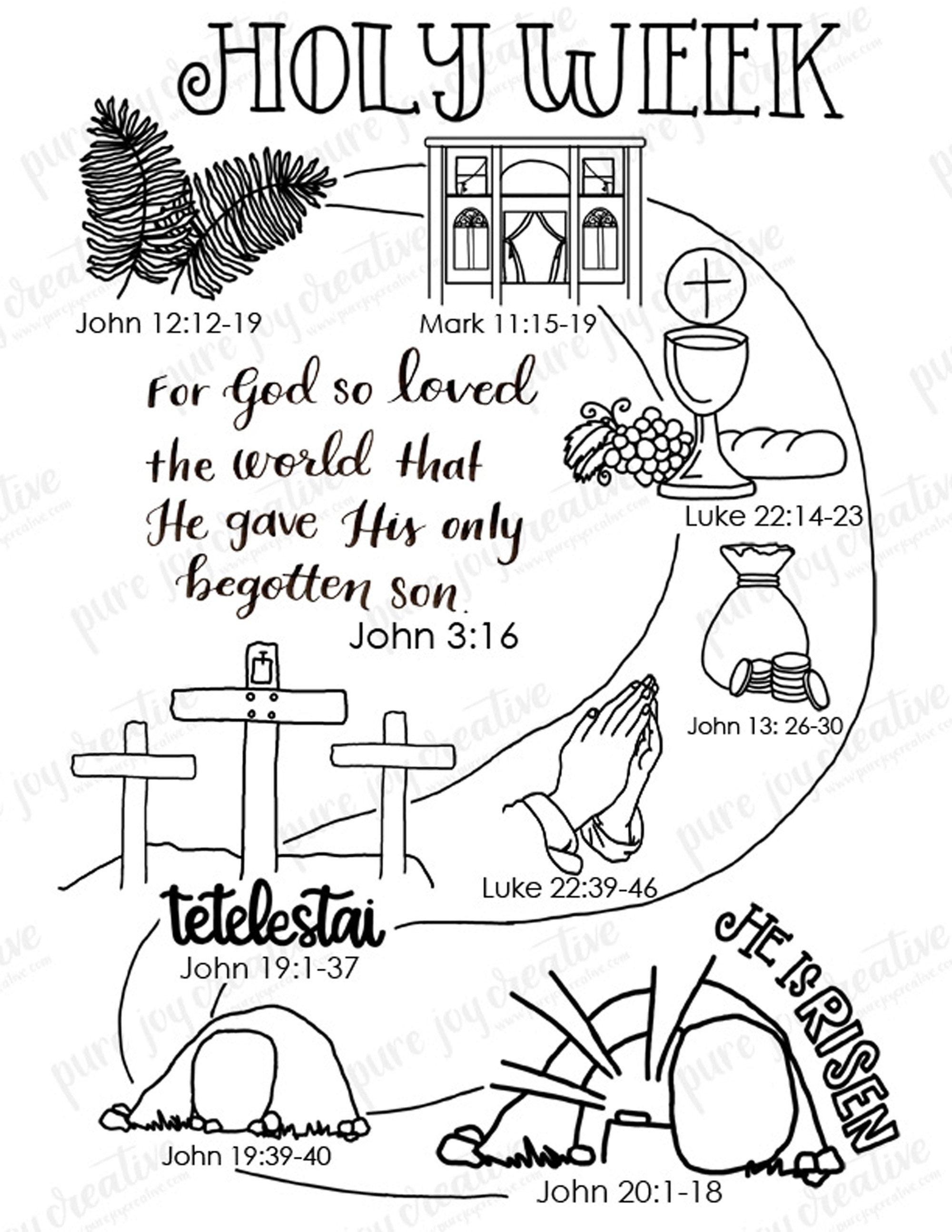 Holy Week Catholic Coloring Pages Free Christmas & Easter Coloring