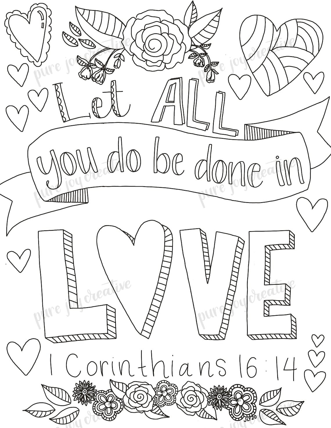 Let All You Do Be Done in Love 1 Corinthians 16:14 Printable - Etsy UK