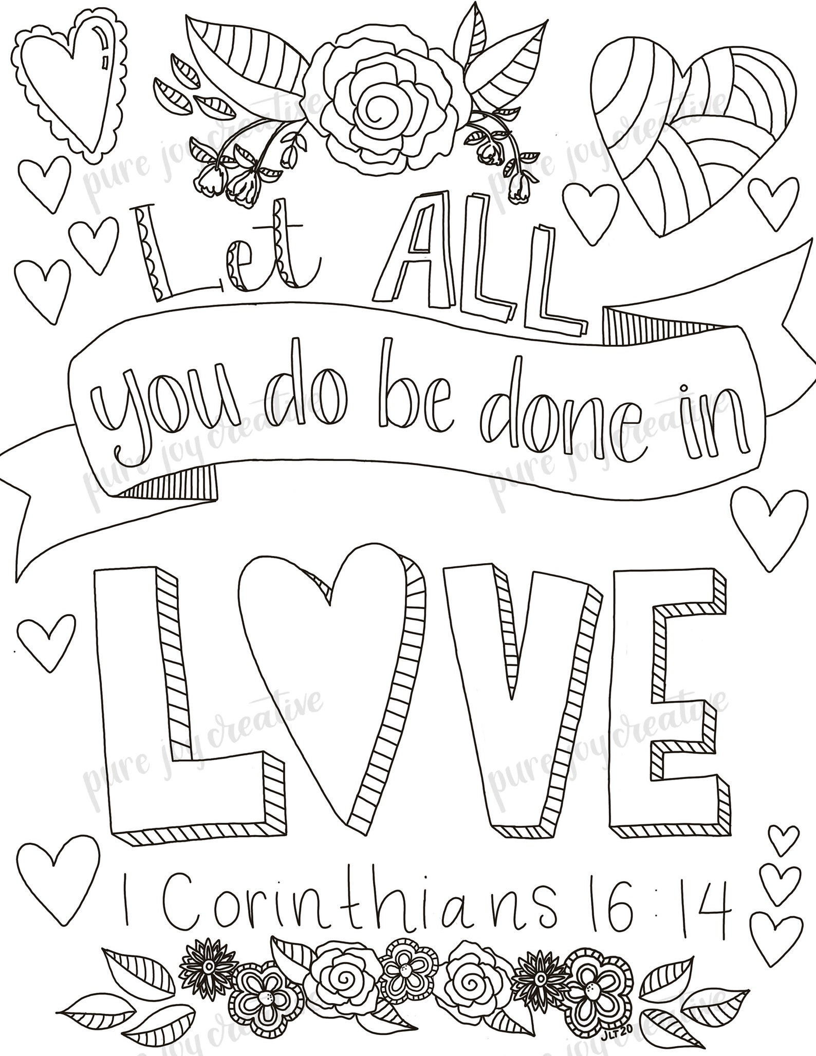 Let All You Do Be Done in Love 1 Corinthians 16:14 Printable - Etsy UK