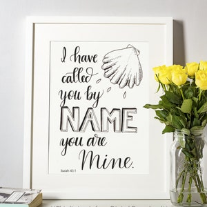 You Are Mine | Isaiah 43:1 - Baptism Printable Art - Etsy