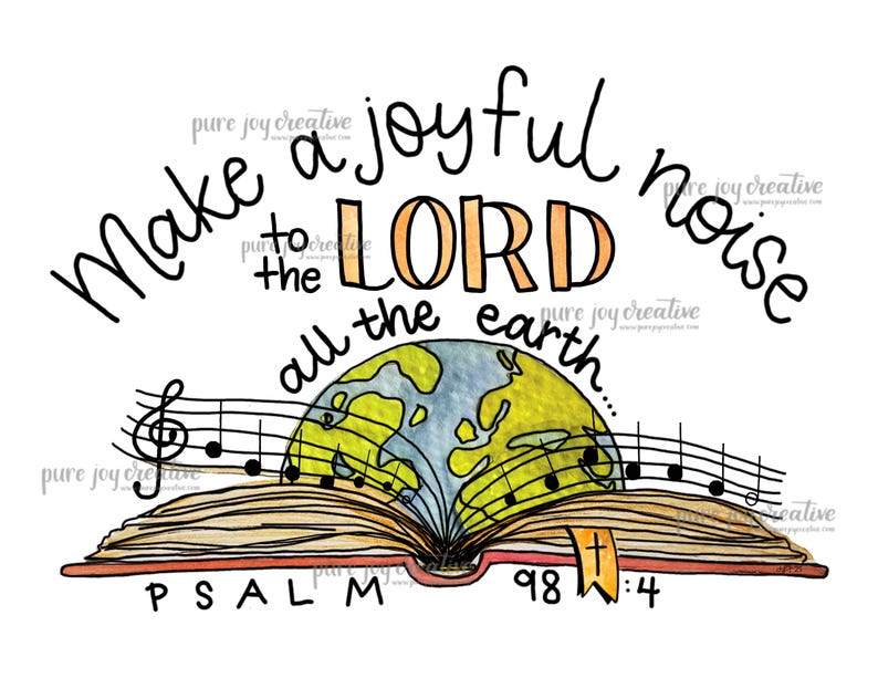 Make a Joyful Noise Coloring Page Classroom Scripture Theme Verse ...