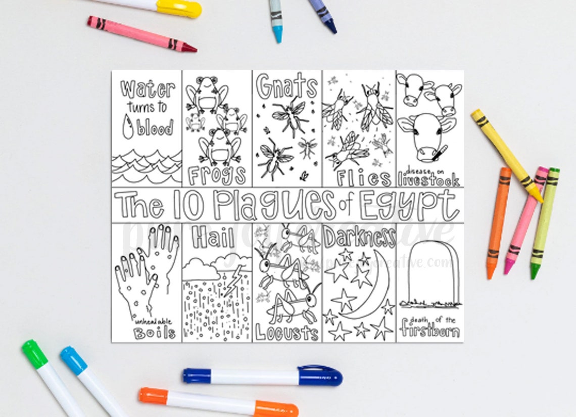 10 Plagues Coloring Page 10 Plagues Exodus Coloring Page - Etsy