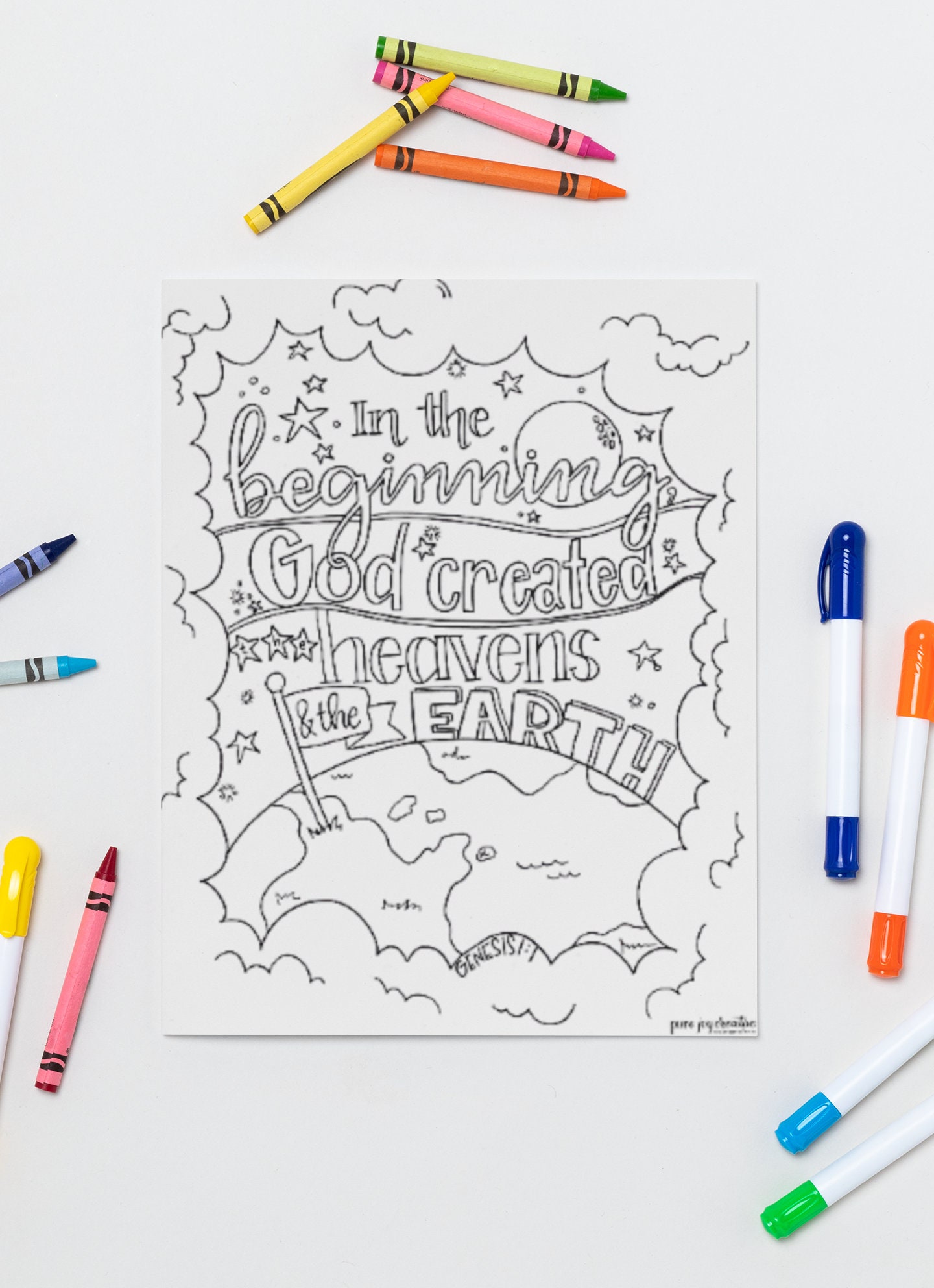 God Created Earth Coloring Page