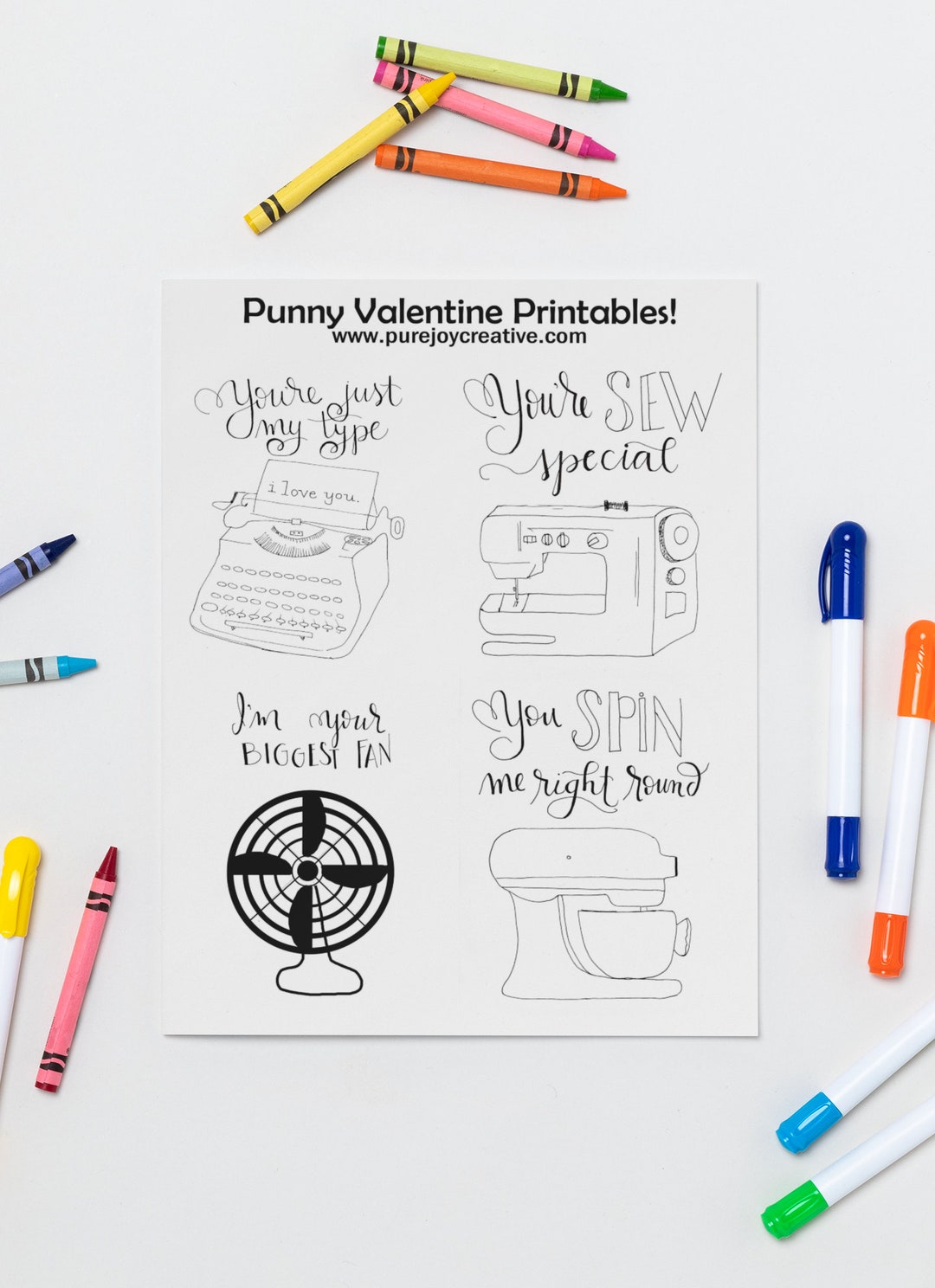 Punny Valentine Love Notes, Biggest Fan, You're My Type, You're Sew ...