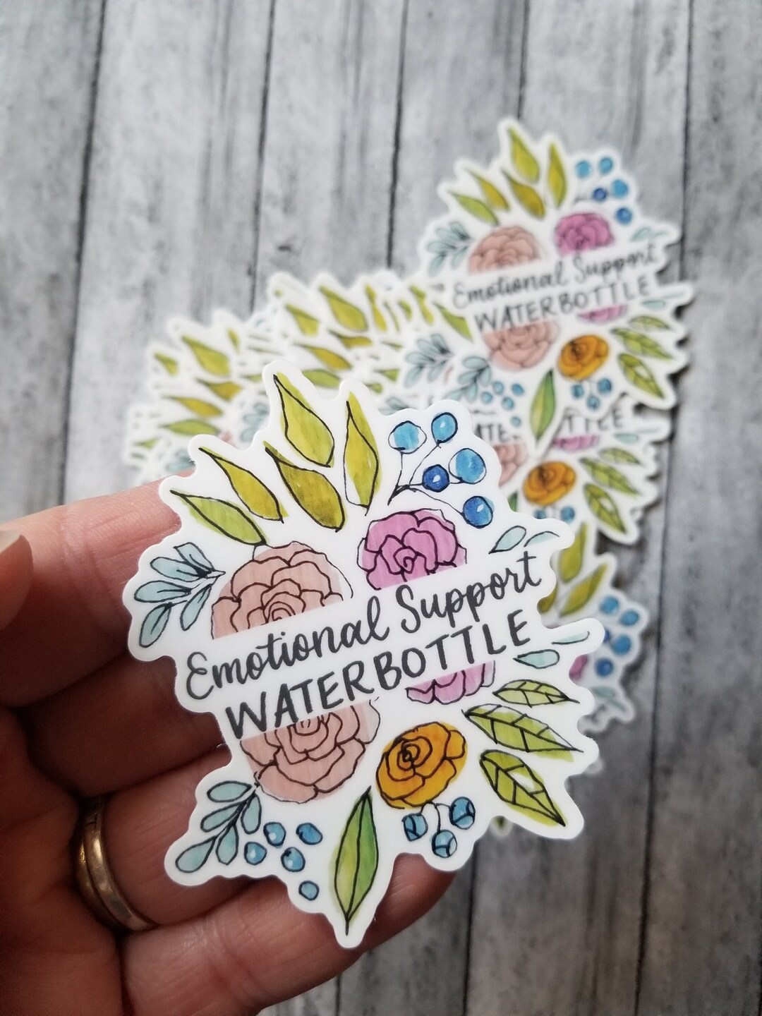 Emotional Support Water Bottle Sticker Floral Mental Health Decal - Etsy