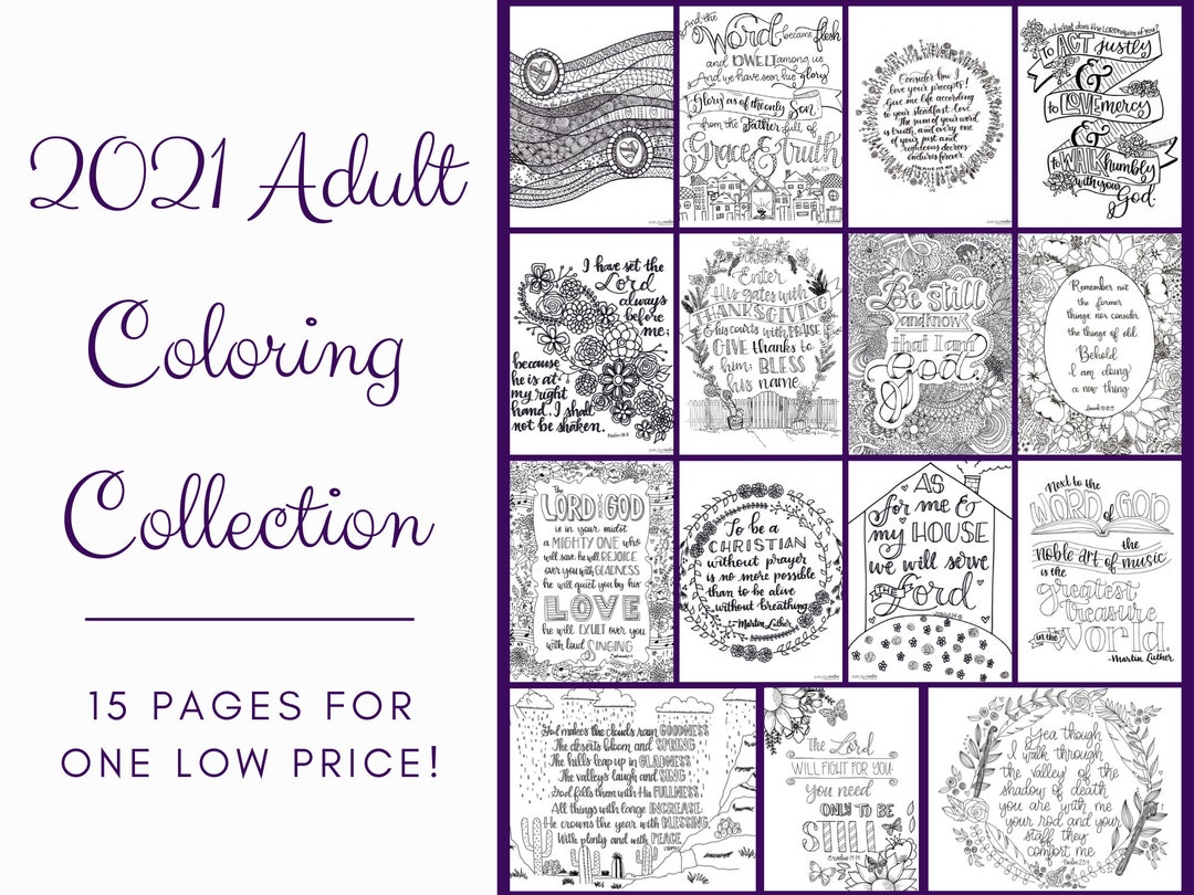 Adult Coloring Page Collection - 15 Pages, Coloring Book, Printable ...