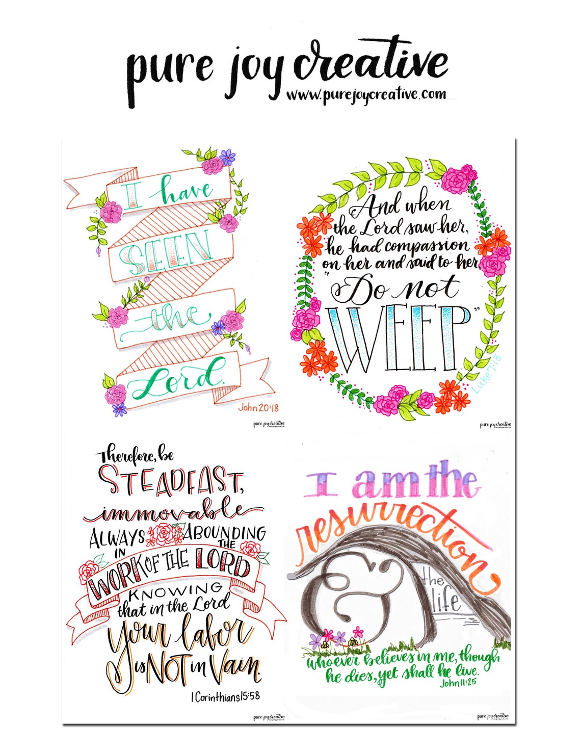 20 Colorful Scripture Cards Digital Art for Bible | Etsy