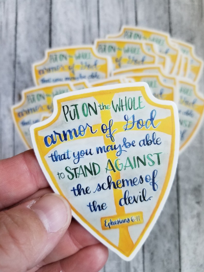 Armor of God Vinyl Sticker Shield Sticker Scripture Art - Etsy