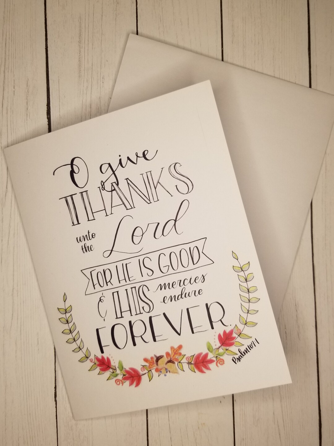 O Give Thanks Thanksgiving Card Greeting Card - Etsy