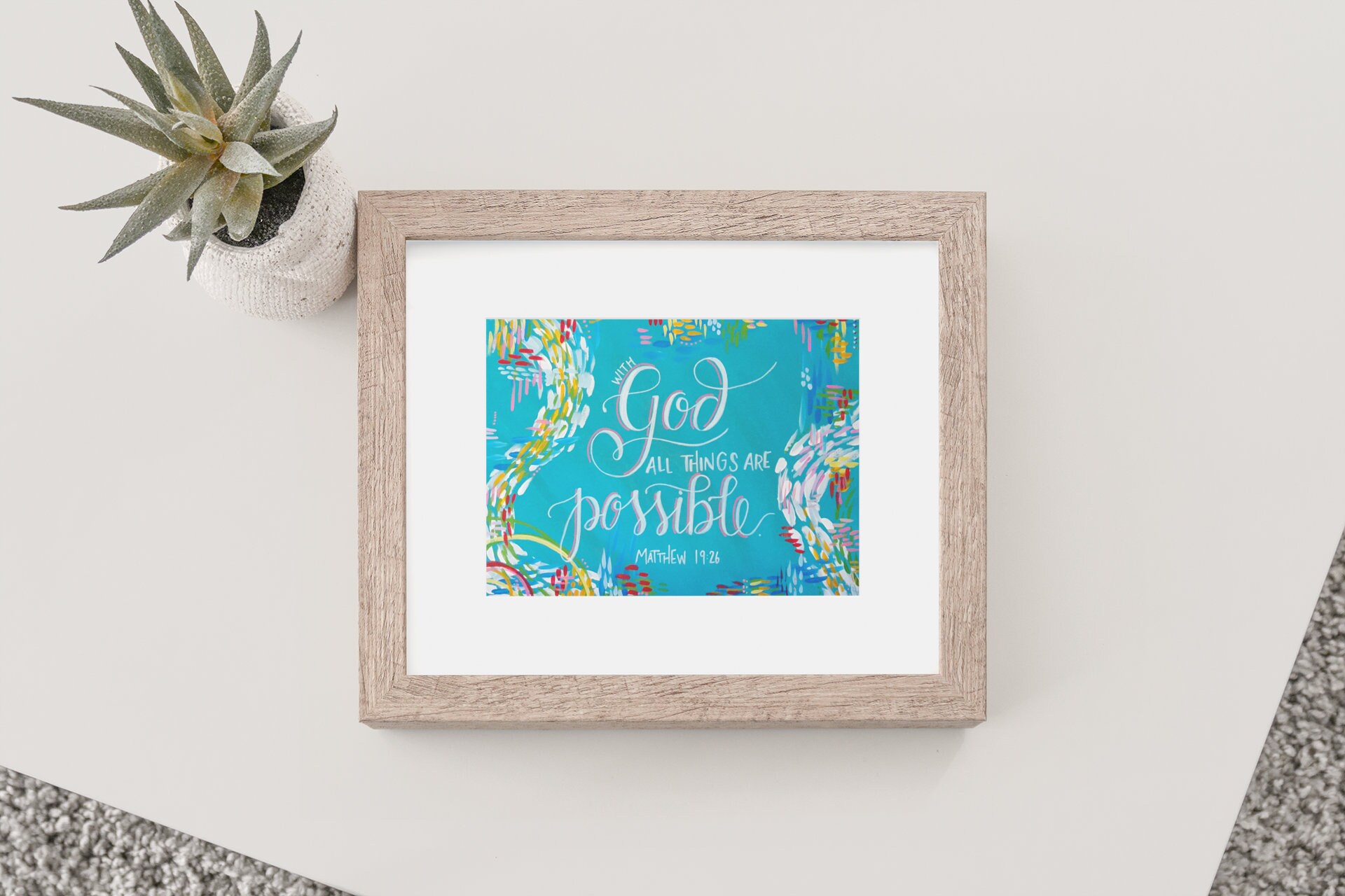 With God All Things Are Possible - Matthew 19:26 Printable Art - Etsy