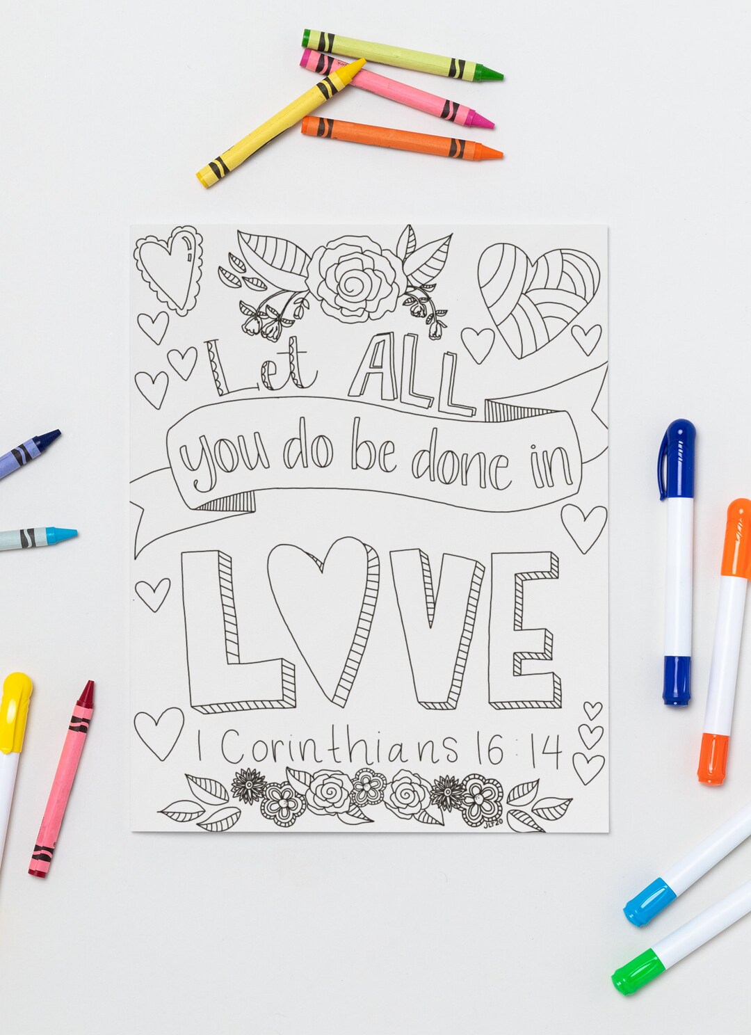 Let All You Do Be Done in Love - 1 Corinthians 16:14 Printable Coloring ...