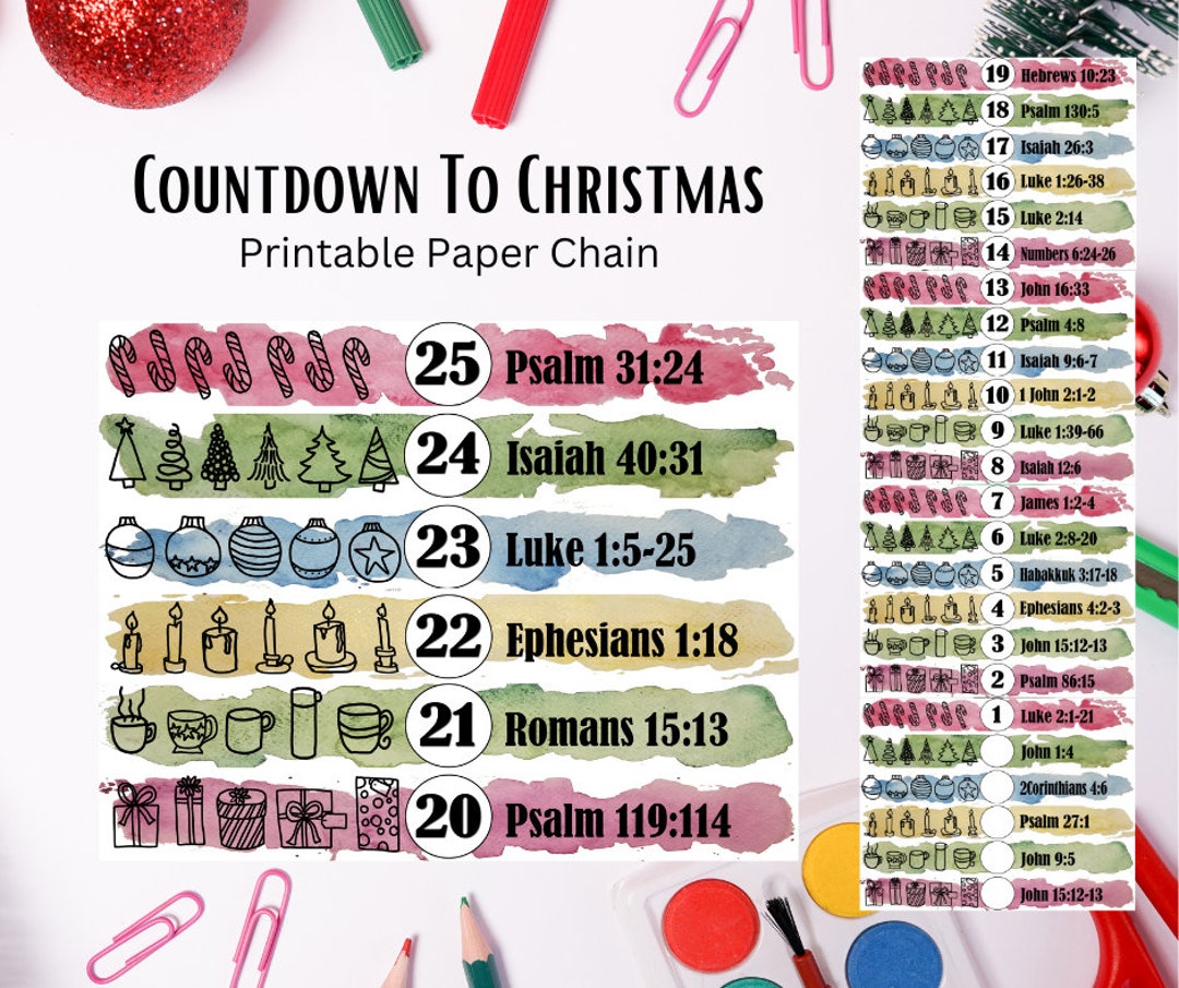 Countdown to Christmas - Printable Paper Chain With Scripture ...