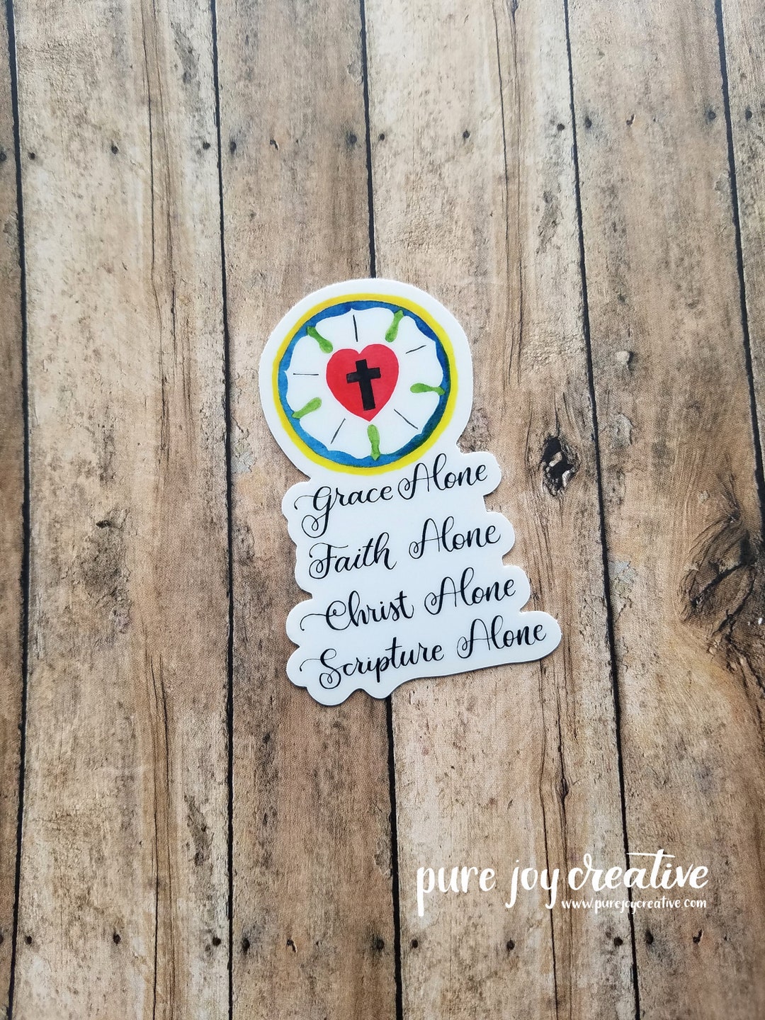 Luther Rose With Solas Vinyl Sticker, Christian Sticker, Lutheran Gift ...