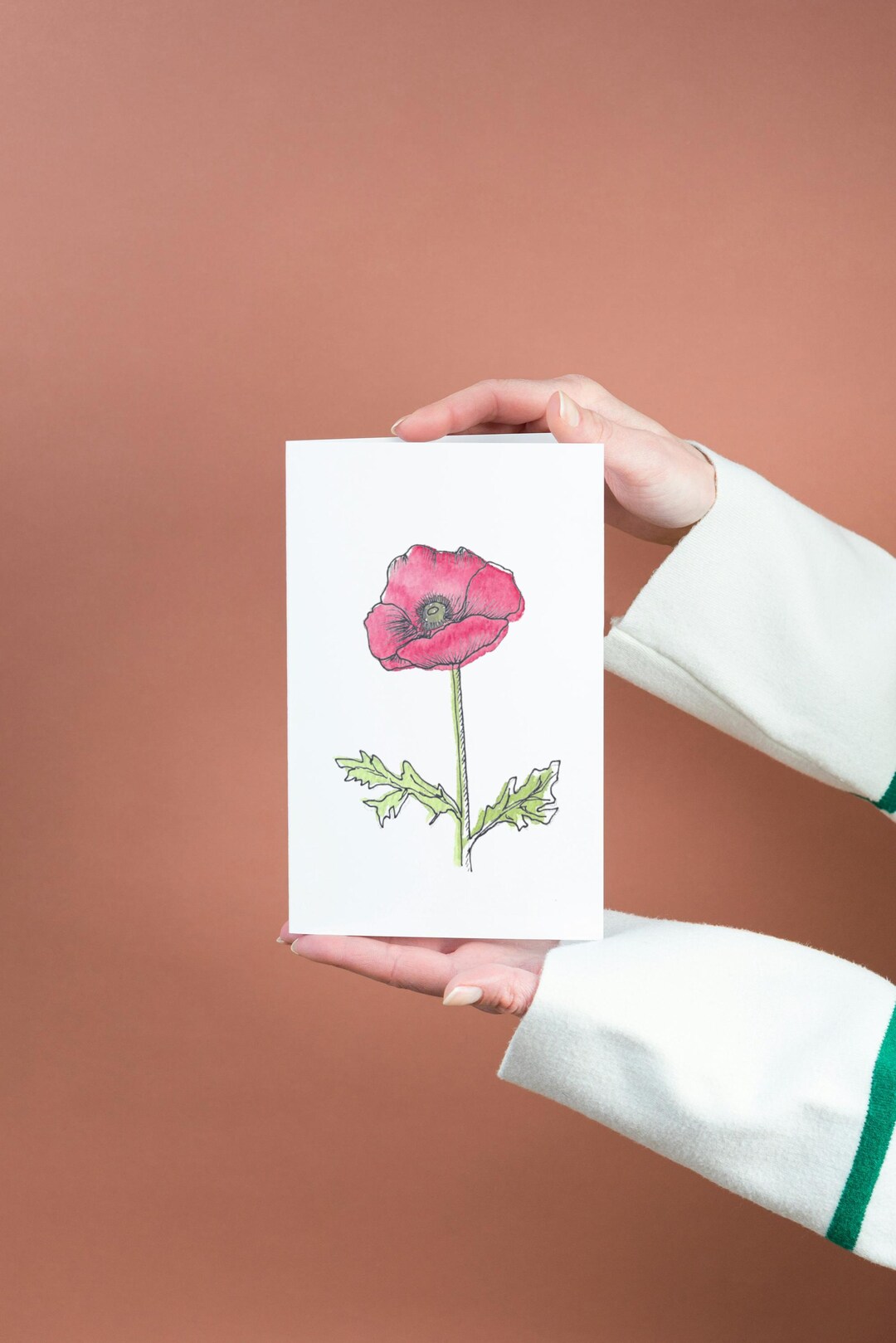 August Birth Month Flower - Poppy - 2 Printables (color and Black/white ...