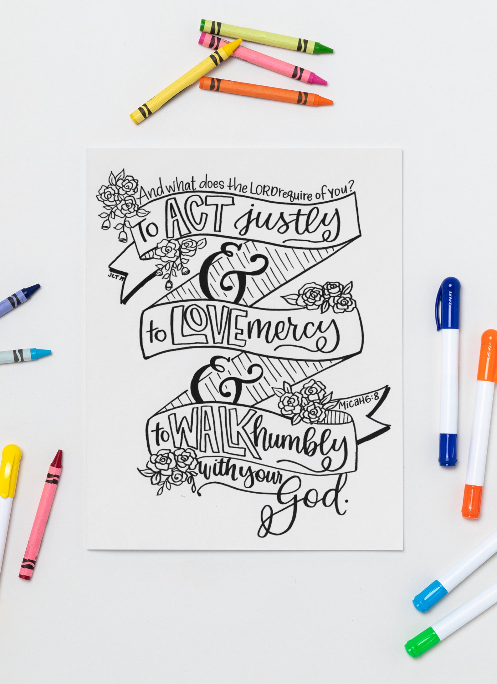 Micah 6:8 Printable Coloring Page - Etsy Ireland