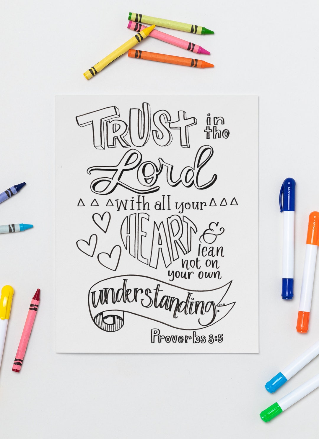 Trust in the Lord With All Your Heart - Proverbs 3:5 Printable Coloring ...