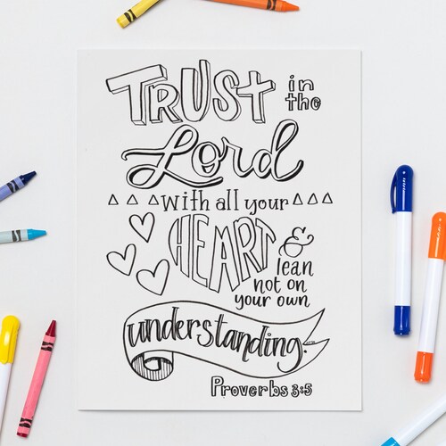 Trust in the Lord With All Your Heart Proverbs 3:5 Printable - Etsy