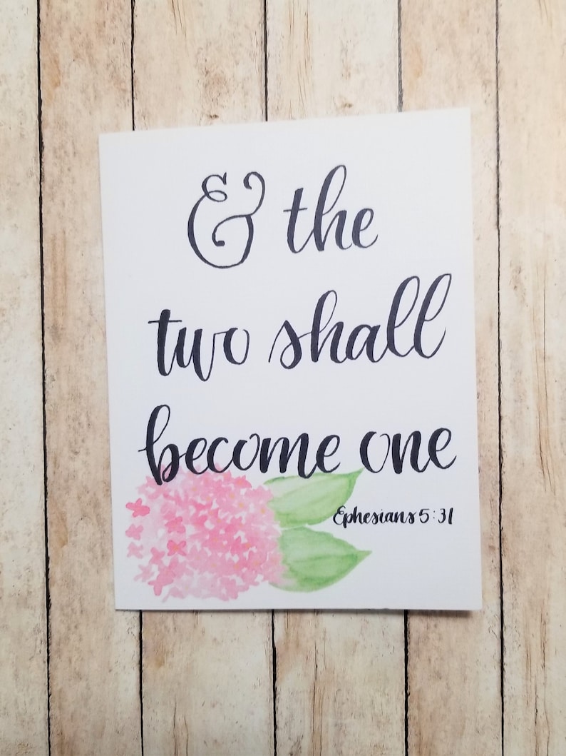 And the Two Shall Become One Ephesians 5:31 Greeting Card | Etsy