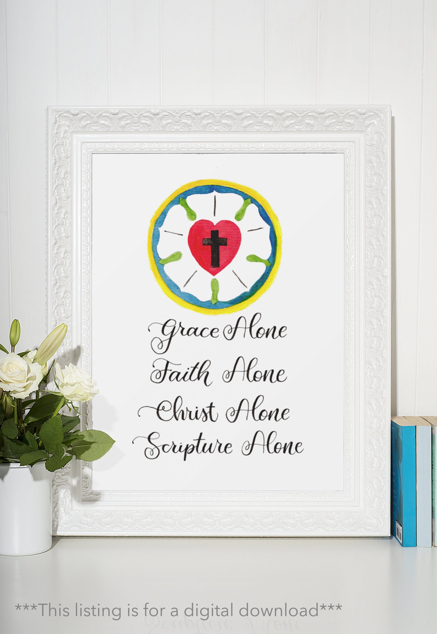 Luther's Rose Solas Printable Digital Art Download - Etsy