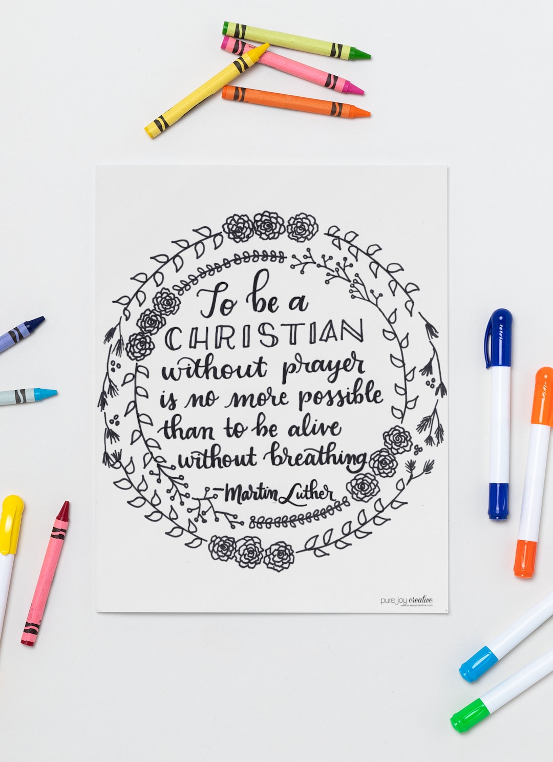 Martin Luther Prayer Quote Printable Coloring Page - Etsy