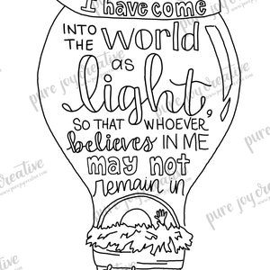 Light of the World - John 12:46 Coloring Page Digital Download - Etsy