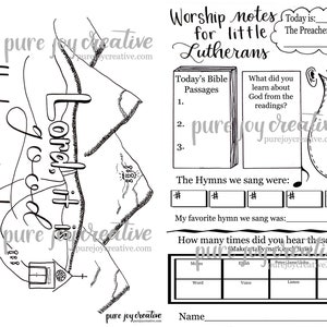 Worship Notes for Little Lutherans, One Year Lectionary Children's ...