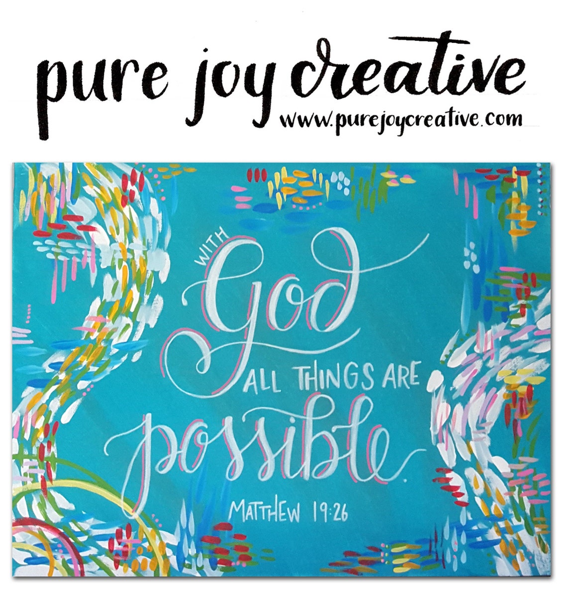 With God All Things Are Possible - Matthew 19:26 Printable Art - Etsy