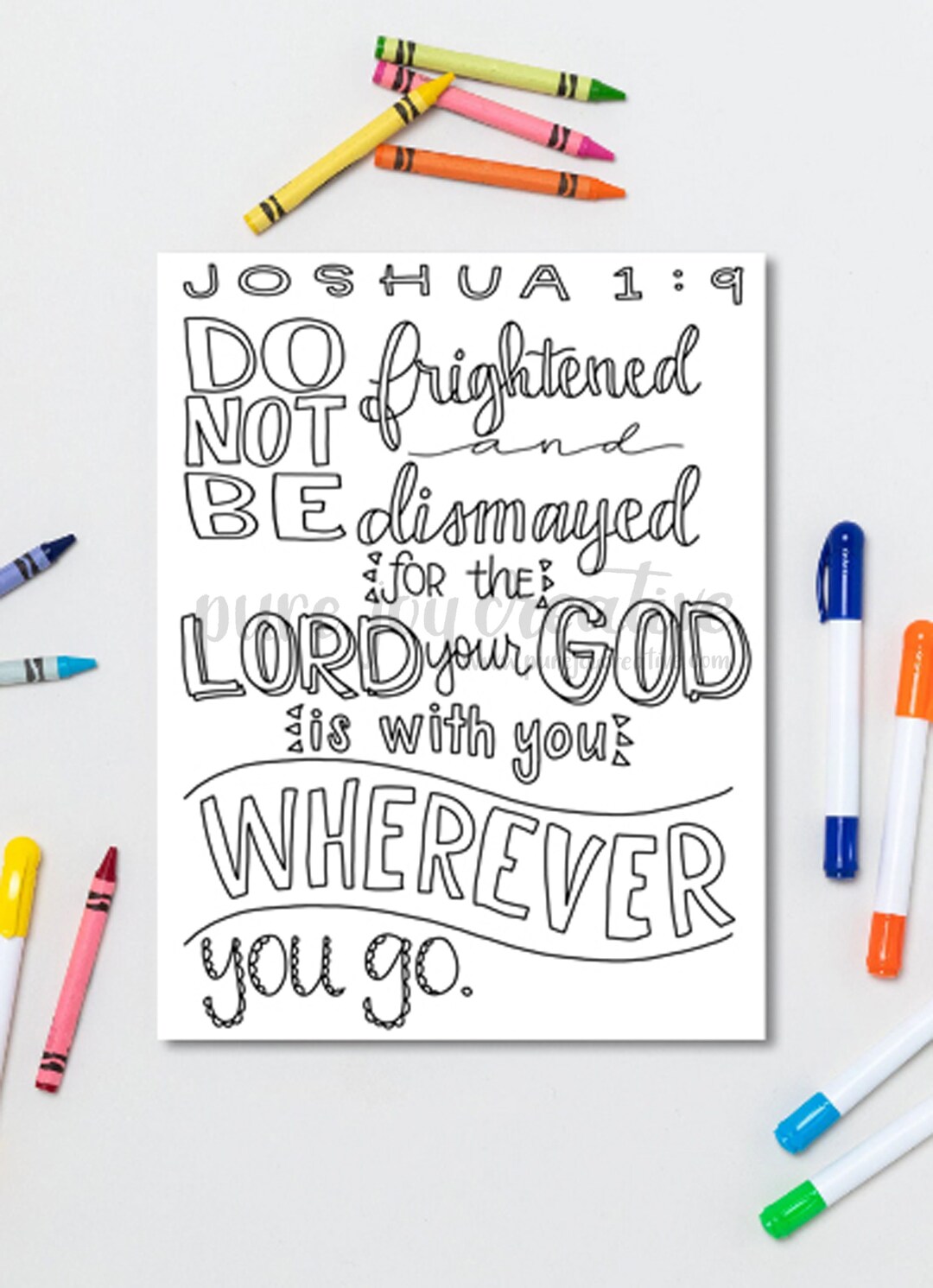Joshua 1:9 Scripture Coloring Page (digital Download) - Etsy