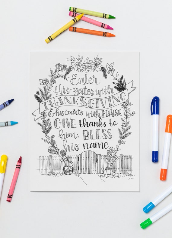 Psalm 100:4 Coloring Page