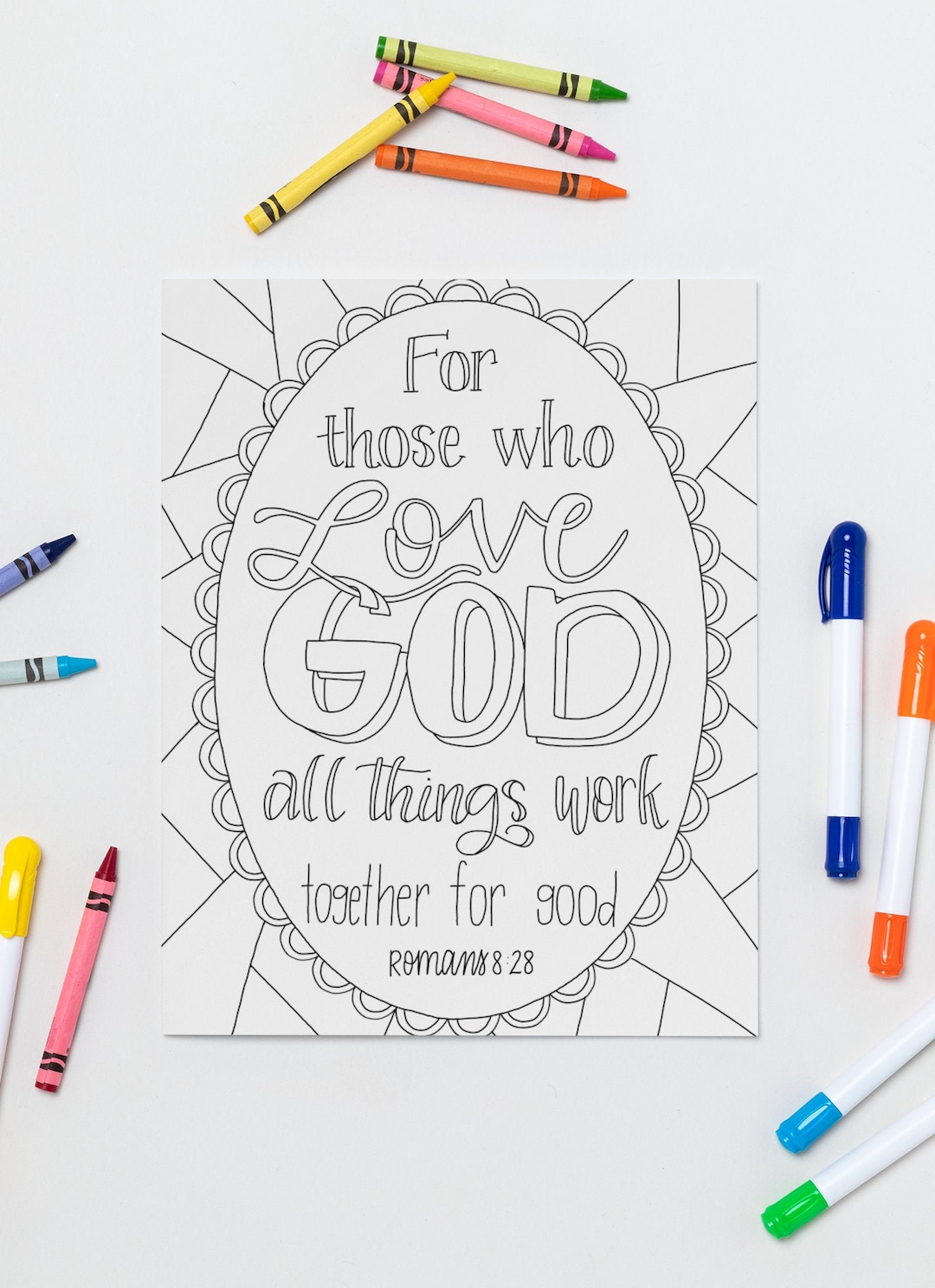 All Things Work Together for Good - Romans 8:28 Printable Coloring Page ...