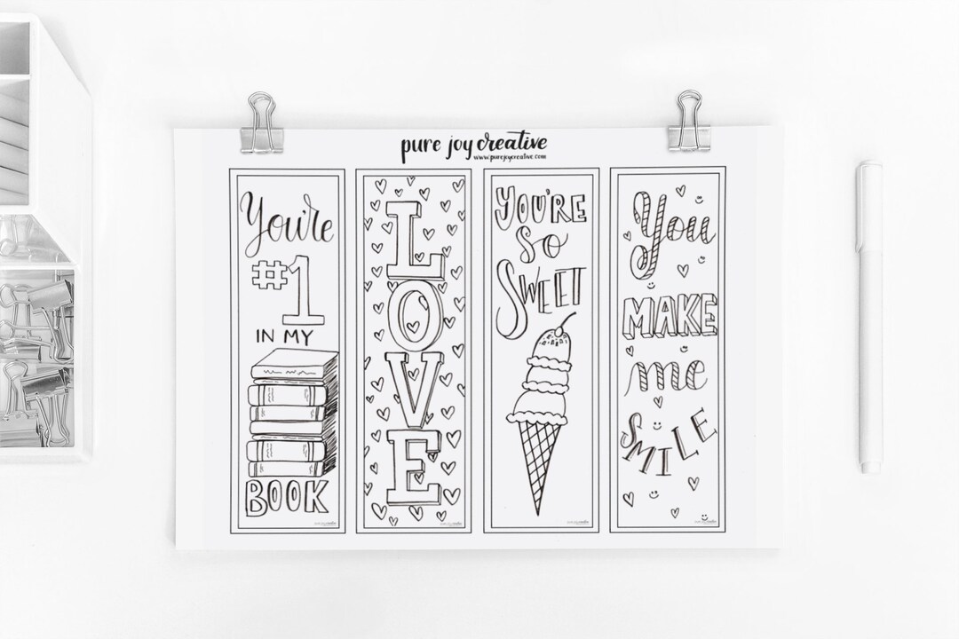 Printable Love Note Bookmarks, Valentine Book Marks, Love Bookmarks ...