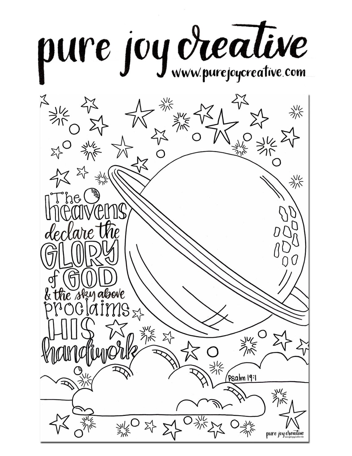 The Heavens Declare the Glory of God Psalm 19 Creation and | Etsy