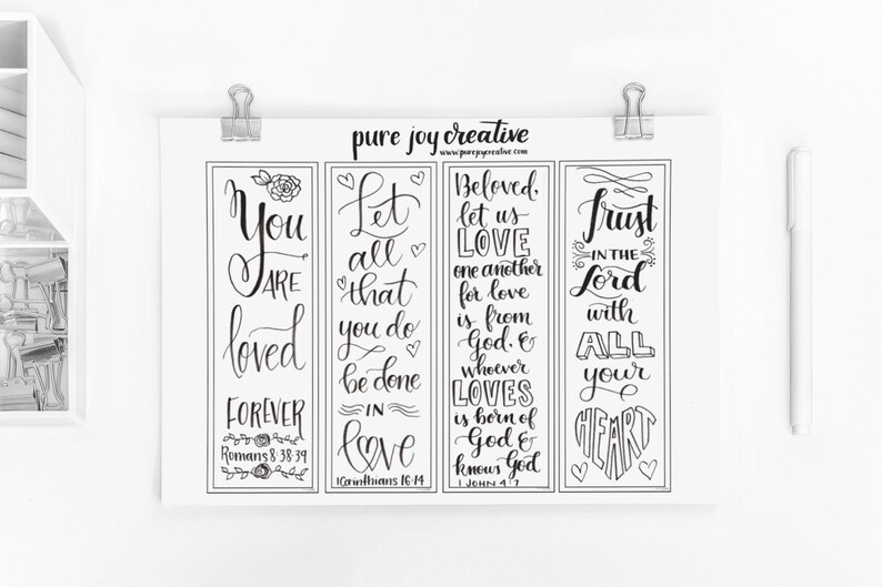 Let All You Do Be Done In Love Scripture Bookmark Coloring | Etsy