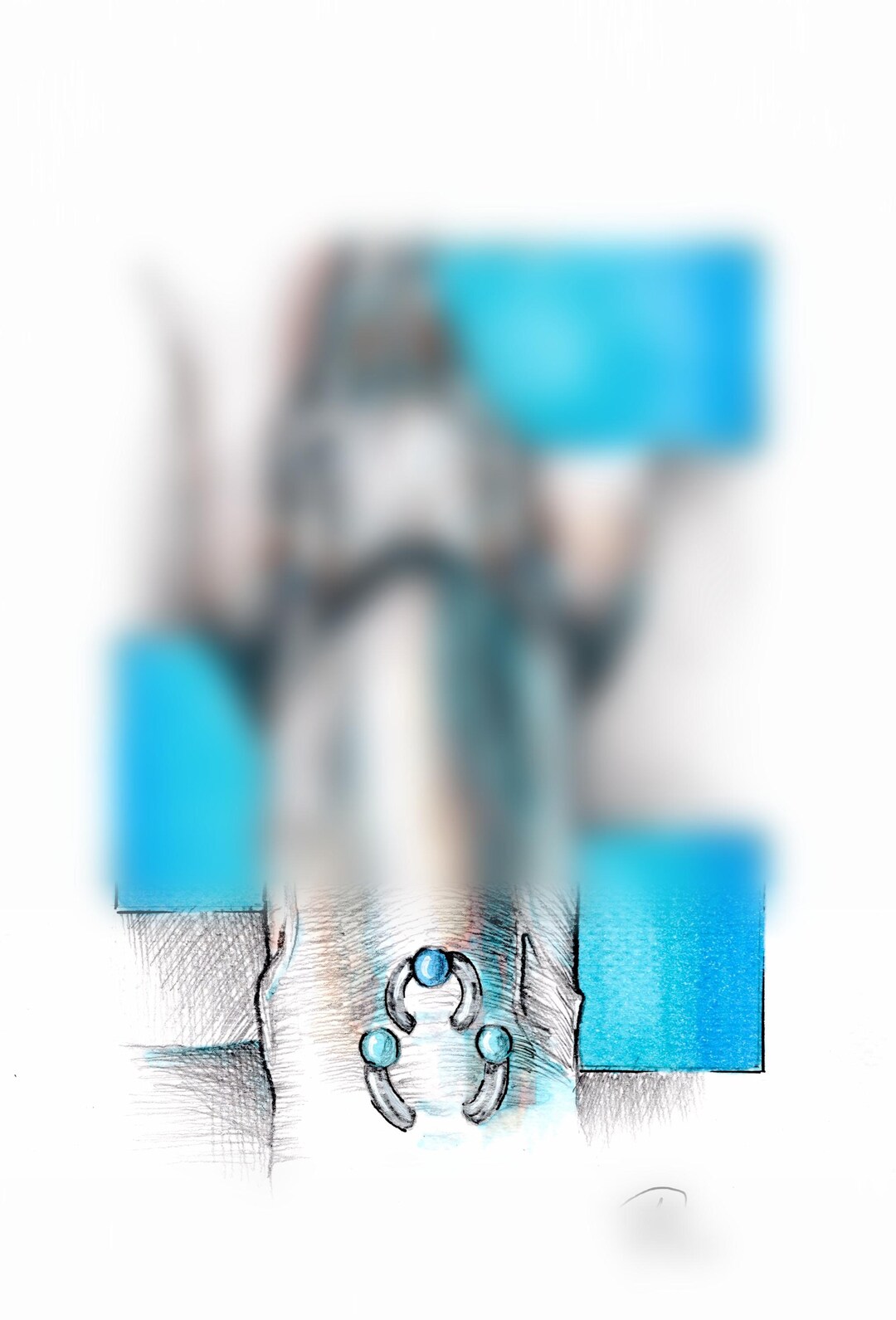 NSFW Art Print With Pierced Cock Entering Pierced Pussy, Sexual Act - Etsy