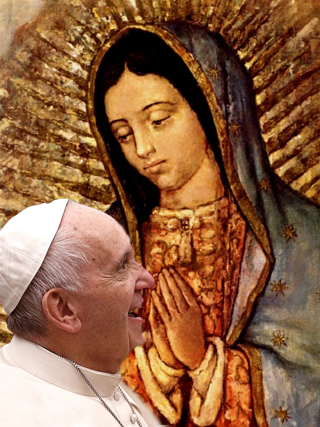 Pope Francis With Virgin of Guadalupe Glossy 8x10 Print - Etsy