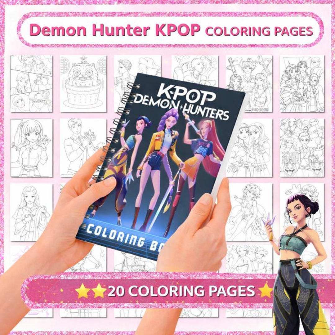 Demon Hunters Kpop Coloring Pages | 420 K-pop Coloring Book for Kids ...