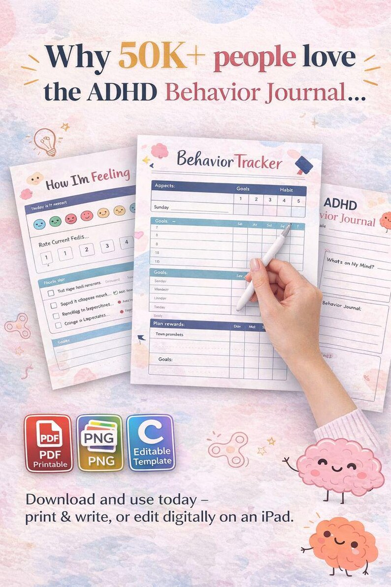 2026 ADHD Behavior Tracker | Printable ADHD Journal | Behavior ...